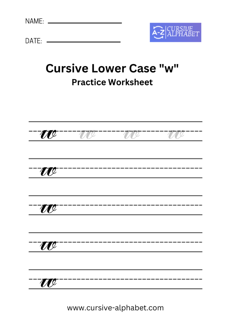How to Write a Cursive Lowercase w